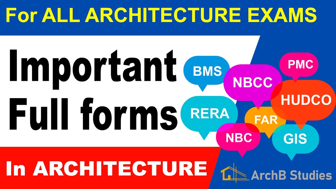 Important Abbreviations/Full forms for Architecture Entrance ...