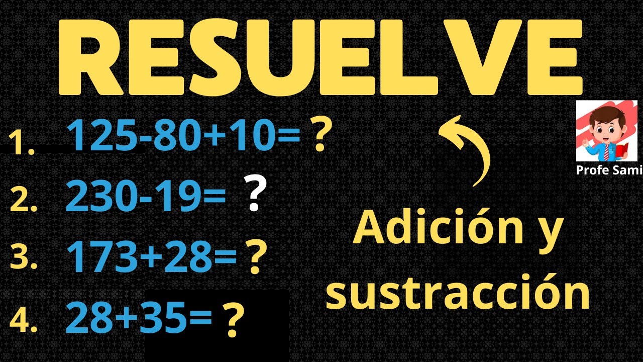 ORDENE Y RESUELVA LOS SIGUIENTES EJERCICIOS DE SUMAS Y RESTAS. ADICION ...