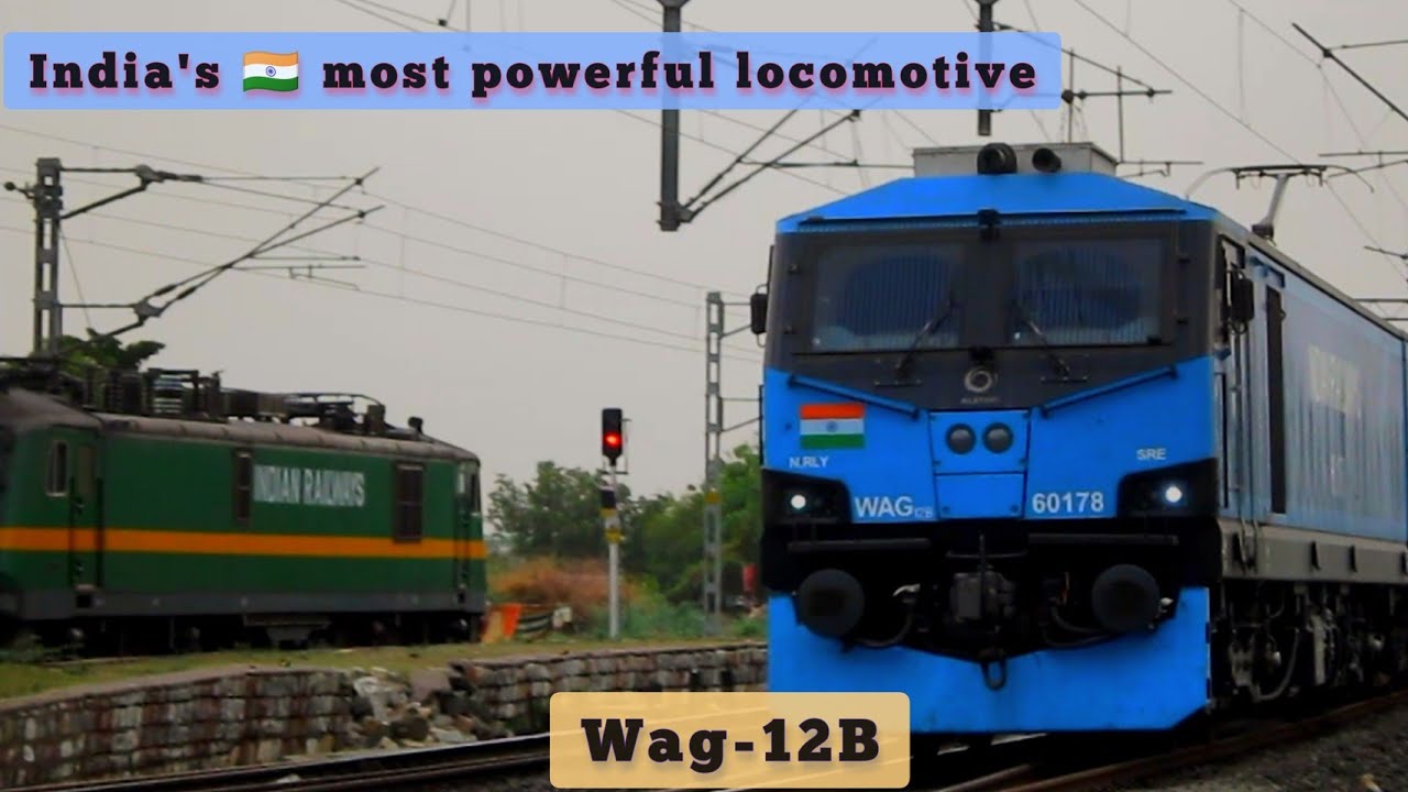 High Speed action of Indian's most powerful locomotive Wag-12 leading ...