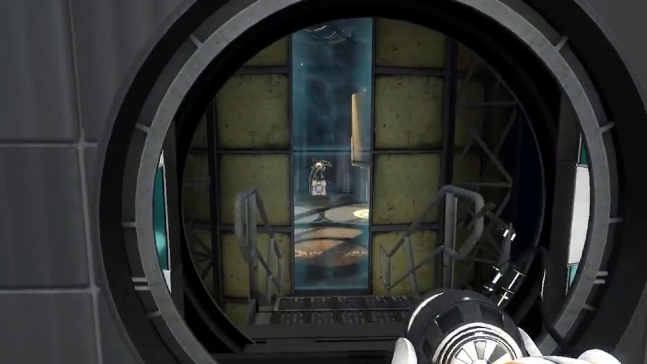 Portal 2 cube in elevator room - YouTube