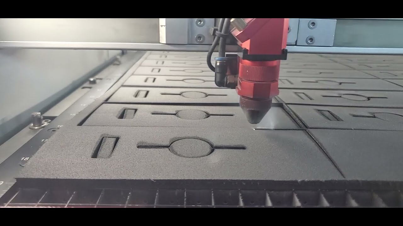 Laser Cutting of Packaging Foam - YouTube