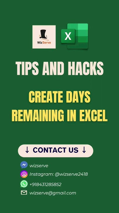 How to create 'Days Remaining' in excel #exceltips #exceltricks #howto - YouTube