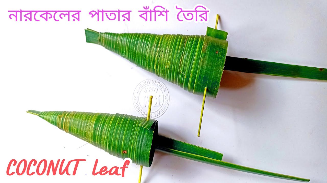 নারিকেলের পাতা দিয়ে বাঁশি বানানো /How to make a flute with the coconut ...