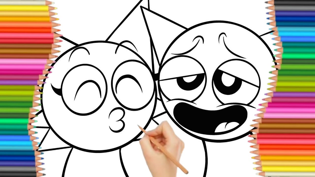 WENDA & GRAY LOVE STORY Coloring Pages How to Color INCREDIBOX SPRUNKI ...