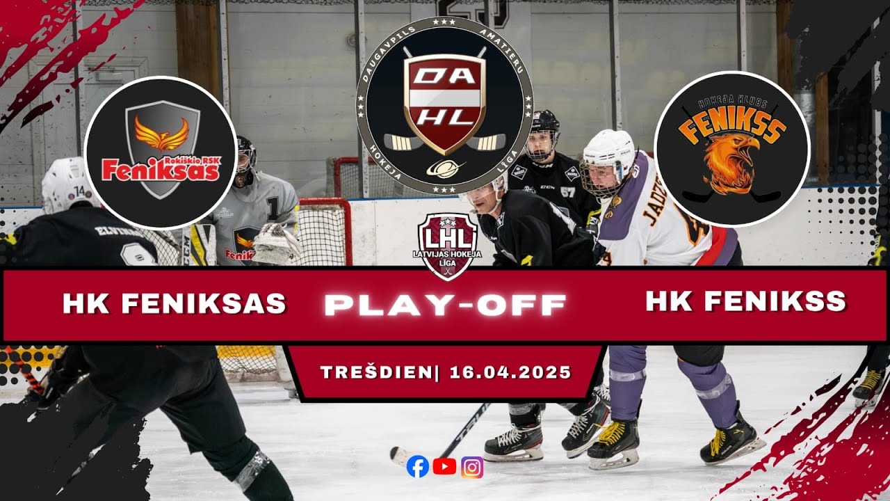 HK Feniksas vs HK Fenikss 16.04.2025 1/2 Playoff 3.spēle - YouTube