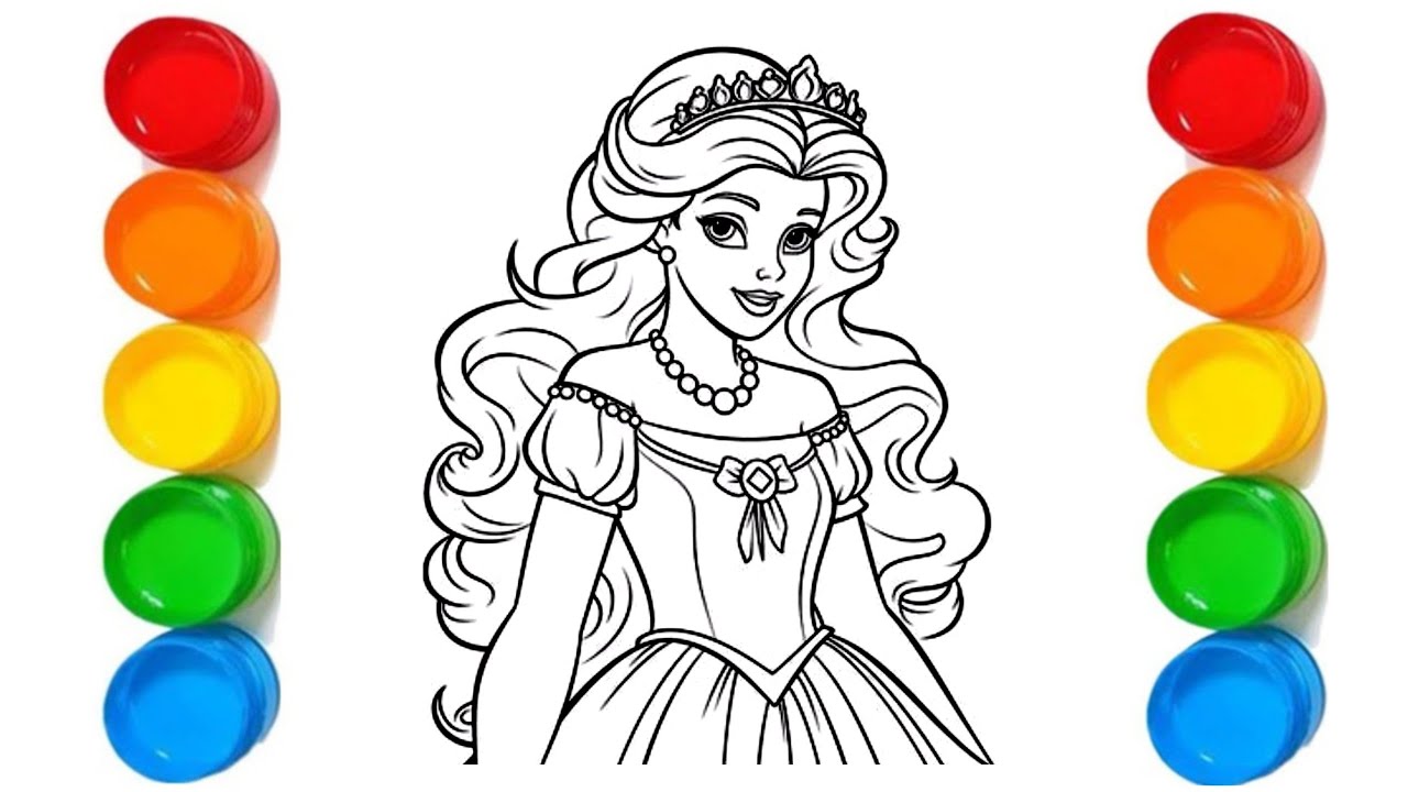 How to Draw Princess | Beautiful Princess Drawing and Coloring ...