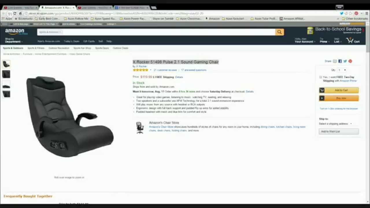 X Rocker 51498 Pulse 2.1 Sound Gaming Chair - YouTube