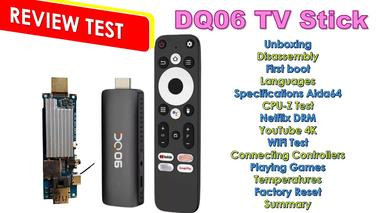 DQ06 TV Stick Android 12 Unboxing Review Test 4GBb 32Gb H618 - YouTube