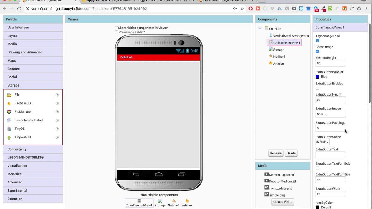 AppyBuilder vidéo 4 - Firebase ListView avec des images et des titres - YouTube