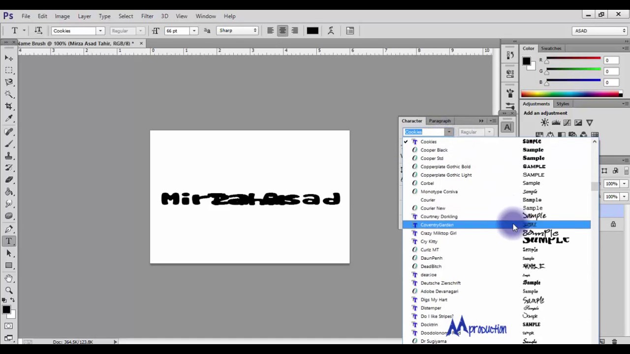 How To Create Your Name Brush In Photoshop By Mirza Asad Tahir - YouTube