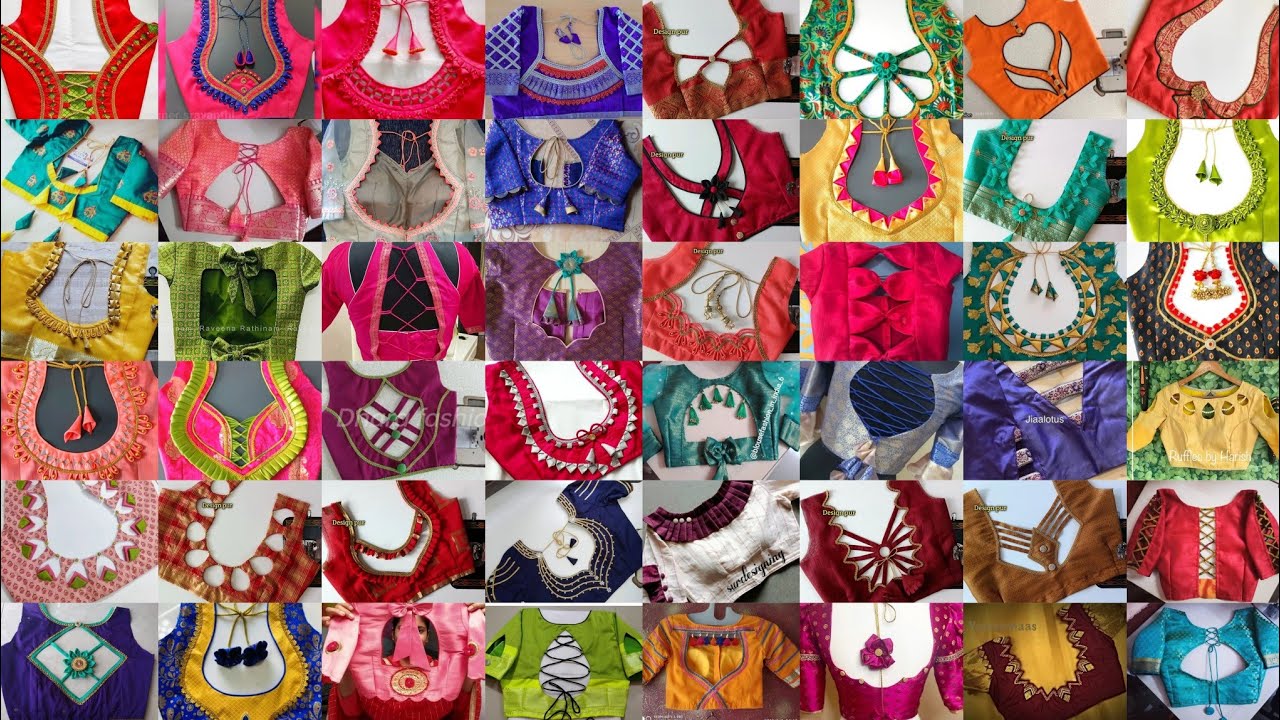 New Fancy Patch Work Blouse Back Designs |Blouse Design #blousedesign # ...