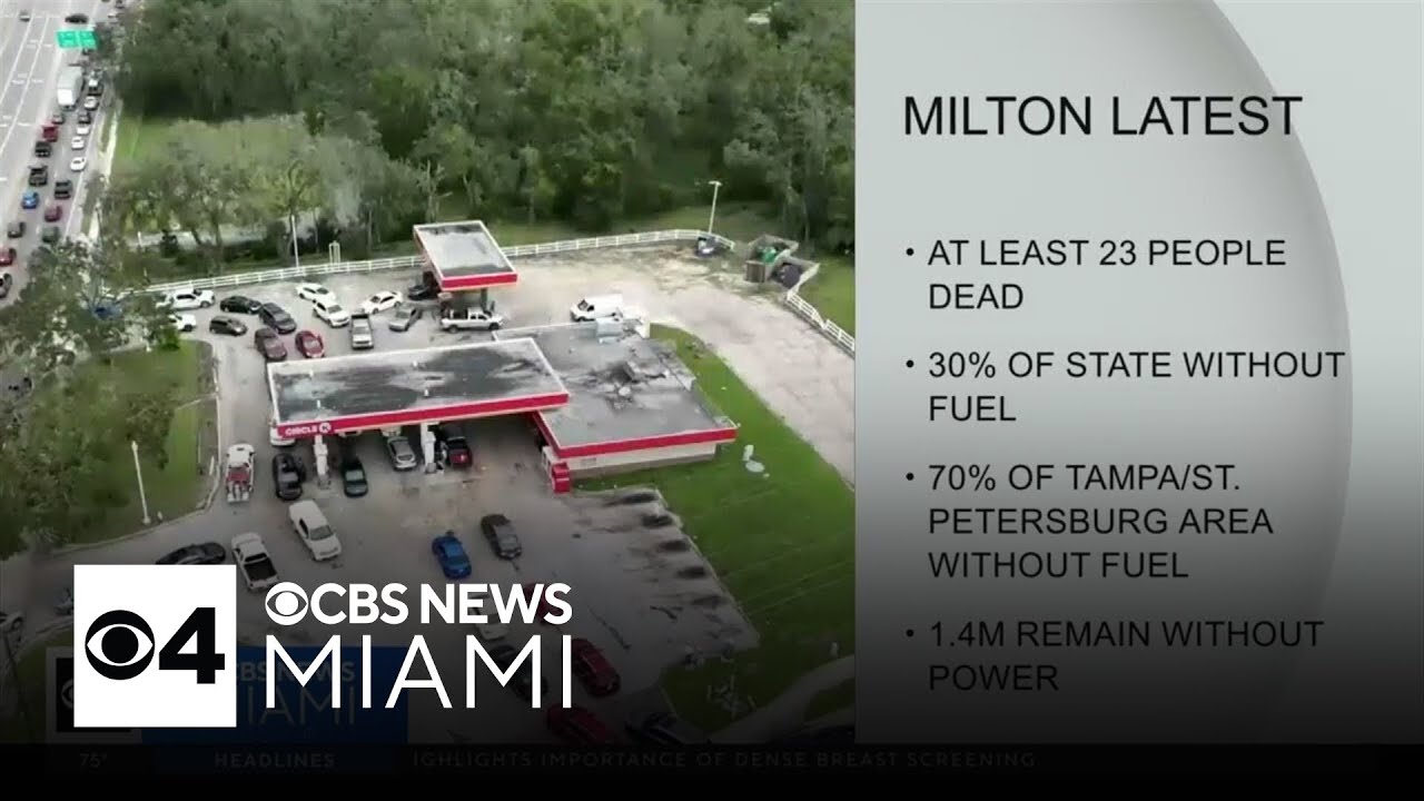 After Milton: Death toll rises, 30% of Florida without fuel - YouTube