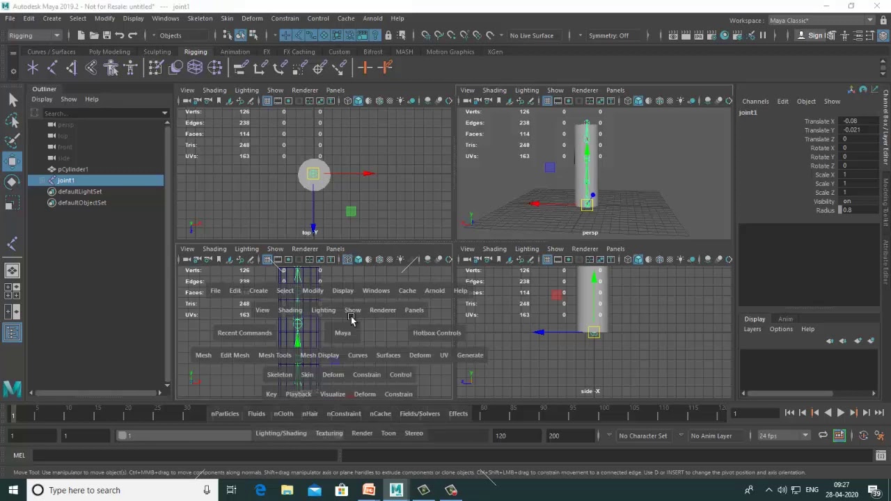 Maya Rigging Part2 V3 bone - YouTube