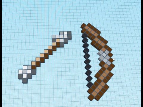 Tinkercad Projeleri || Minecraft Bow and Arrow - YouTube