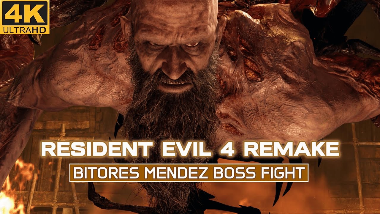 Resident Evil 4 Remake: epic chief Mendez Boss Fight in 4K 60FPS - YouTube