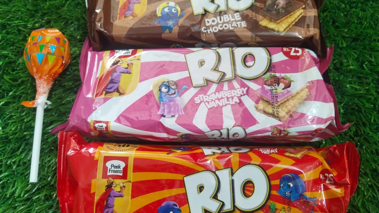ASMR unwrapping video | #Different flavors of Rio biscuits and# lolipop ...