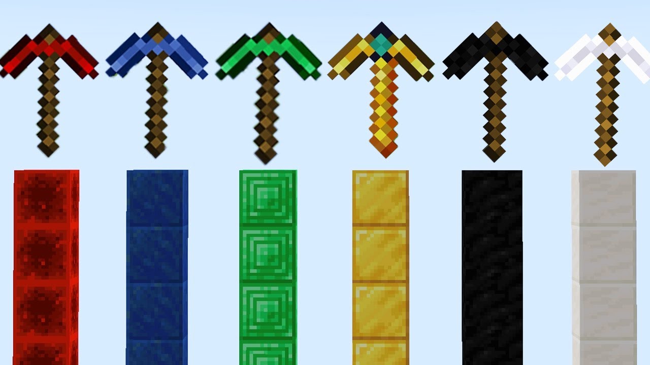 which new pickaxe is faster? - minecraft compilation - YouTube