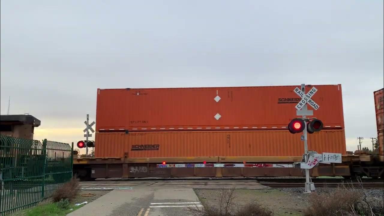 UP 2671 Z-Train Intermodal With Mid-DPUs South - Calaveras Bike Trail Railroad Crossing ...
