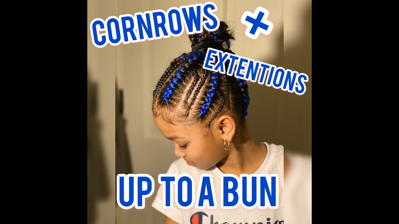 HOW TO CORNROW UP INTO A BUN/WITH EXTENTIONS - YouTube