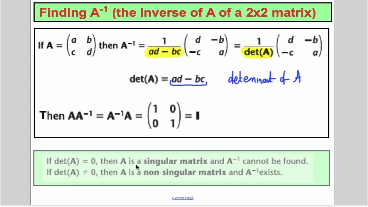 Matrices (3) - FP1 Edexcel Maths A-Level - YouTube