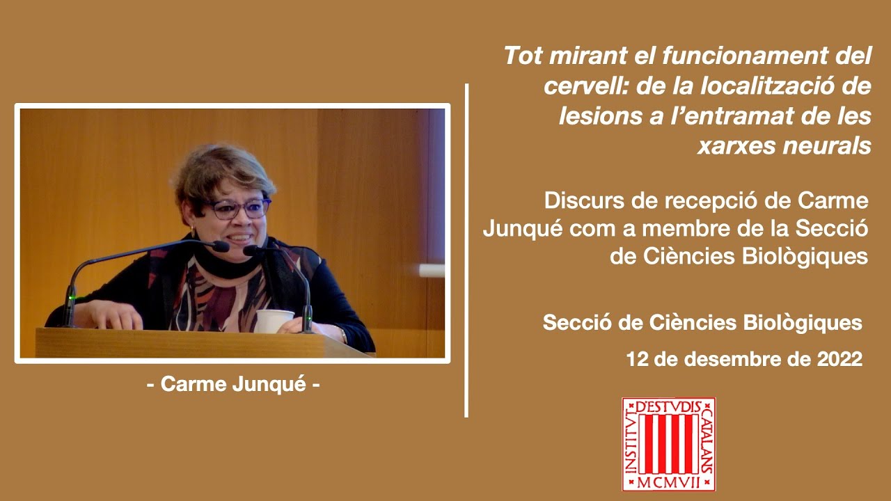 Discurs de recepció de Carme Junqué com a membre de la SECCB - YouTube
