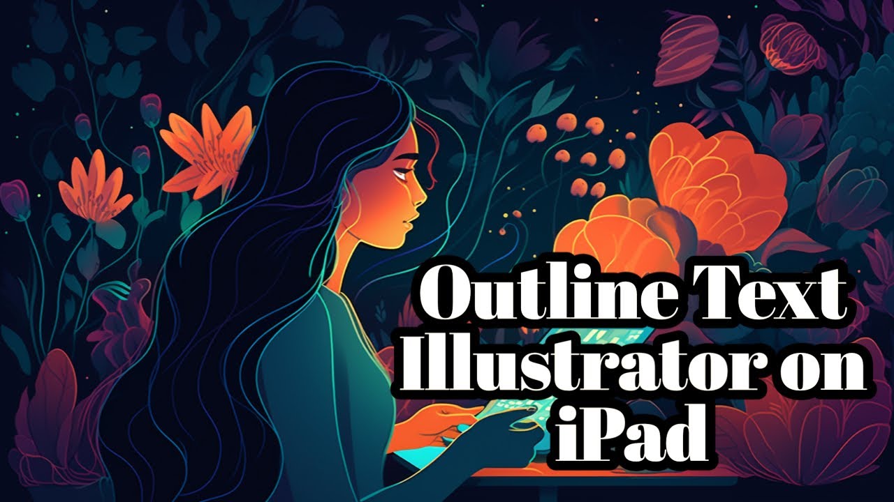 How to outline text for stickers in Adobe Illustrator on the iPad - YouTube