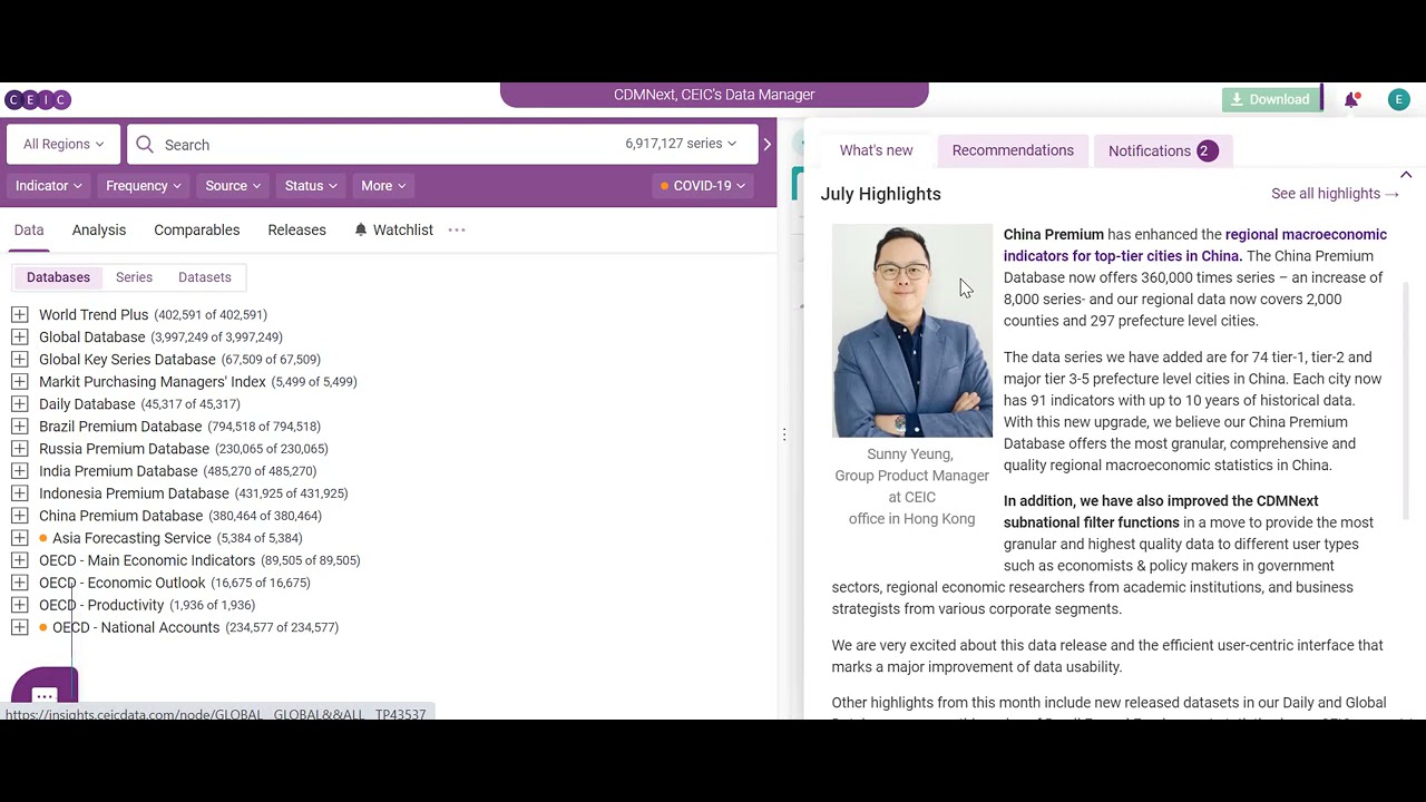 CEIC Data Manager Introduction - YouTube