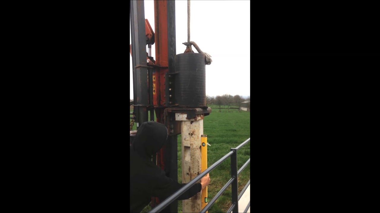 Ox Strain Post Driven in Mechanically Moore Concrete - YouTube
