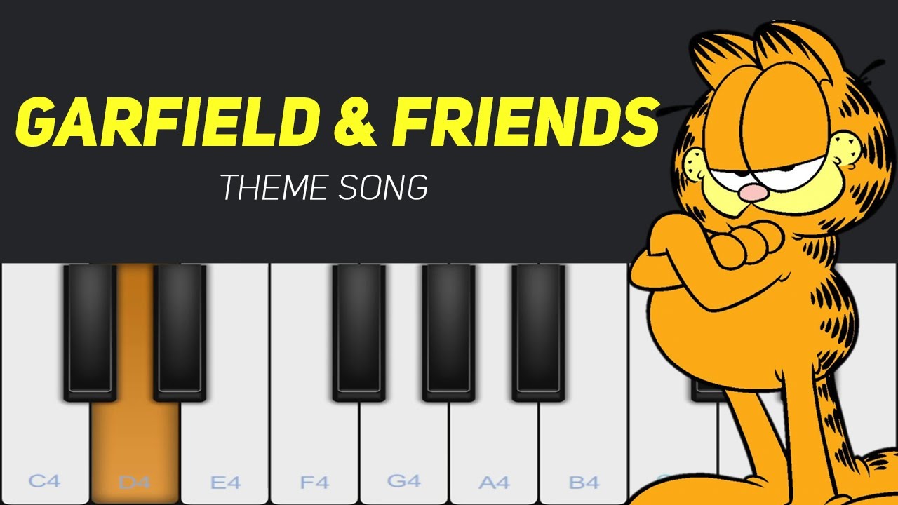 Garfield & Friends - Theme Song│Mobile Piano Cover│Easy Tutorial - YouTube