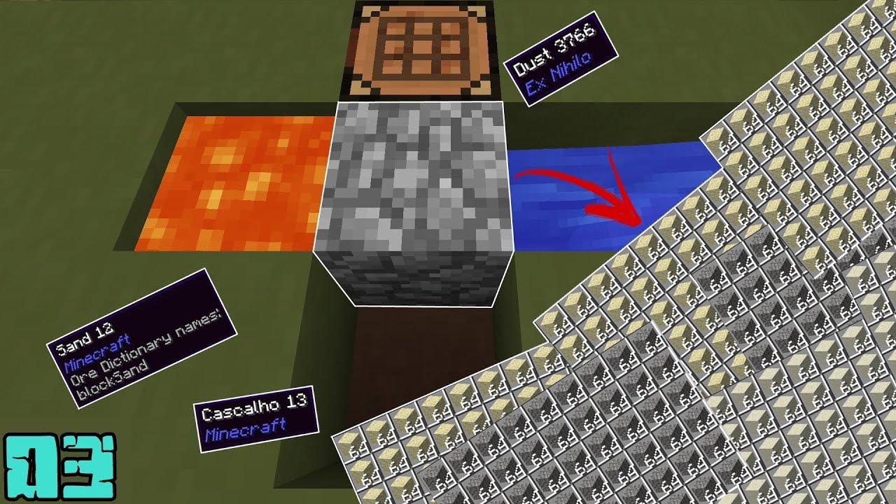 Minecraft: FARM INFINITA DE PEDREGULHO , CASCALHO , AREIA E DUST ...