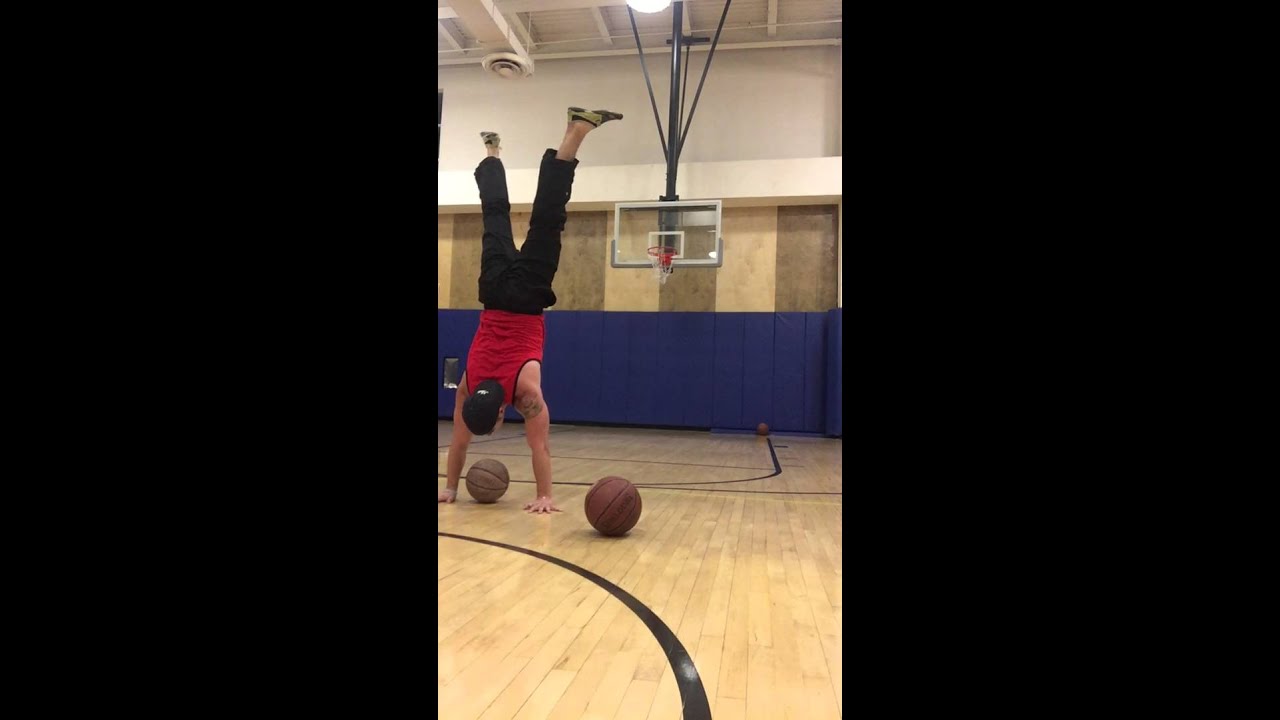 Basketball Trickshot while Doing a Handstand - YouTube