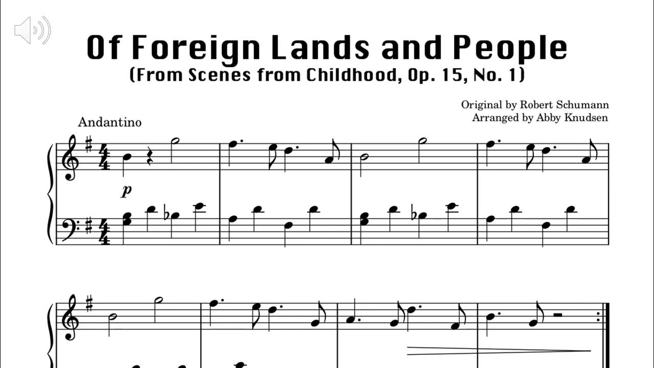 SIMPLIFIED Of Foreign Lands and People | Schumann Easy Piano Sheet ...