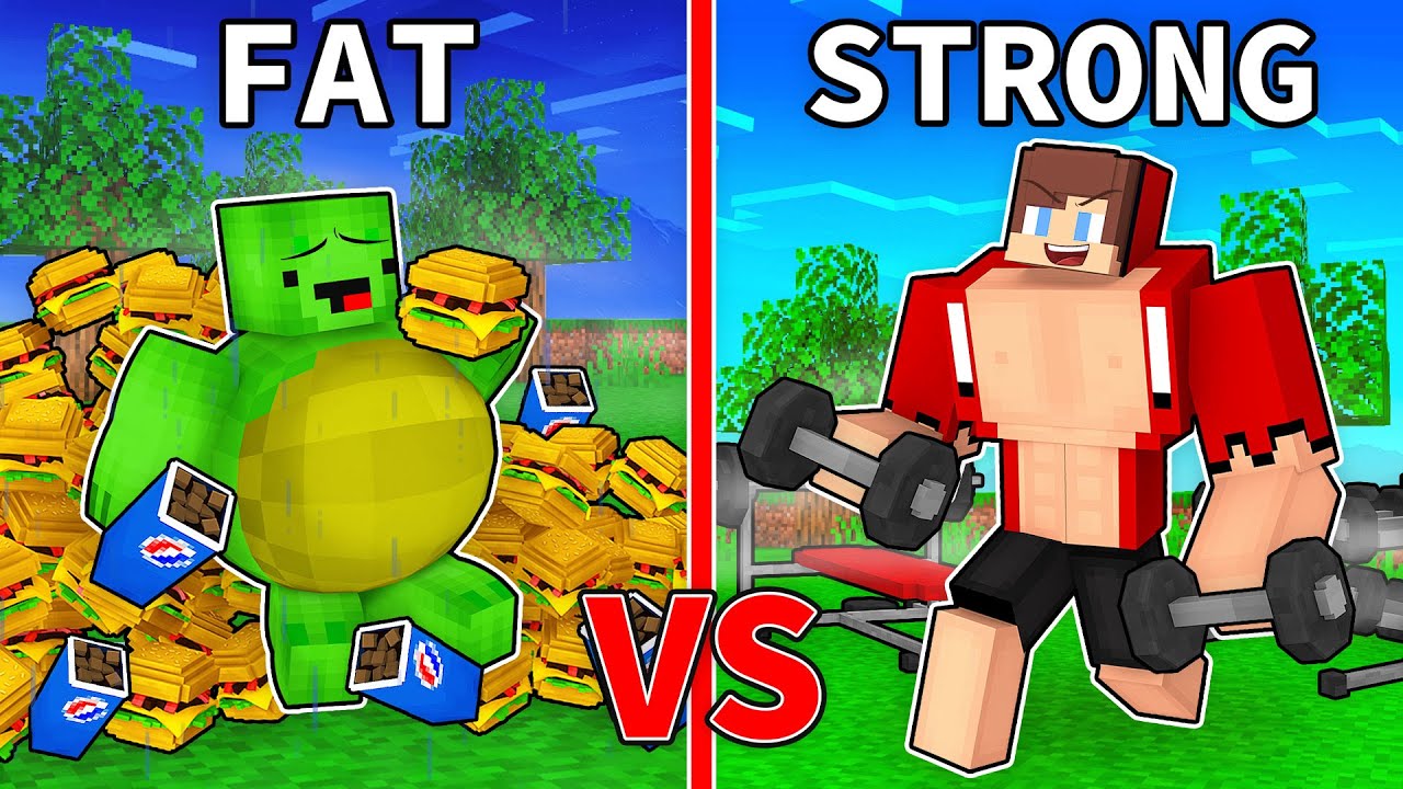 FAT Mikey vs STRONG JJ Battle - Minecraft Animation / Maizen - YouTube