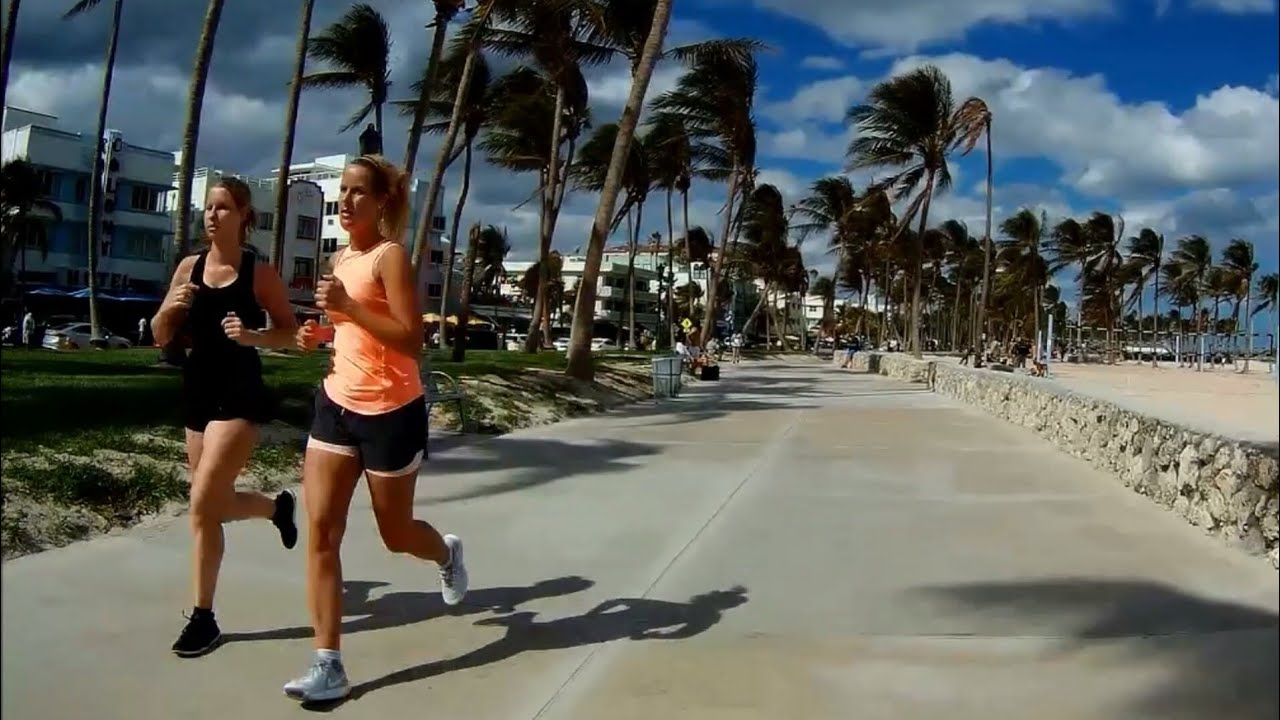 Awesome Running Biking Path on South Beach, Miami Beach, Florida - YouTube