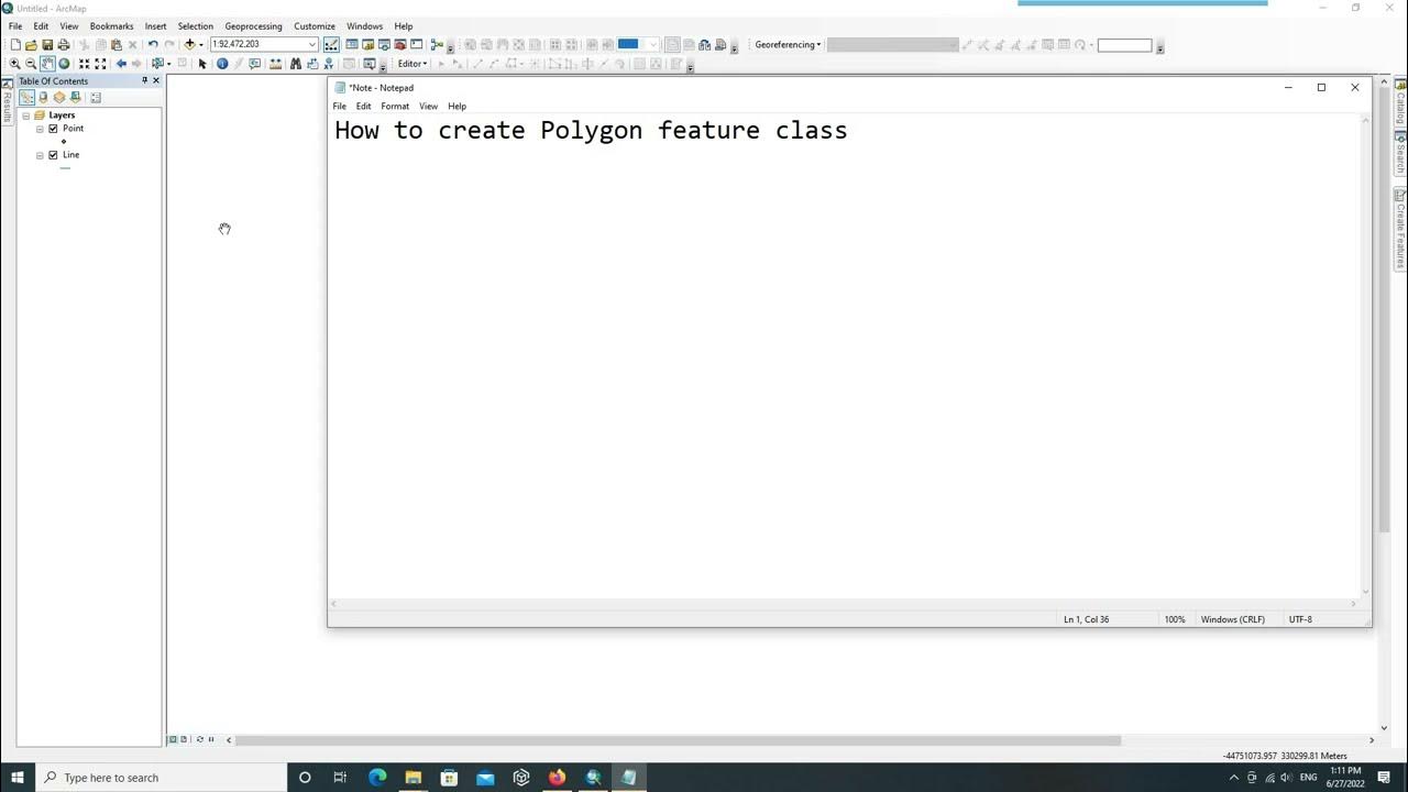 Creating Polygon Feature Class In Arcmap 108 Youtube