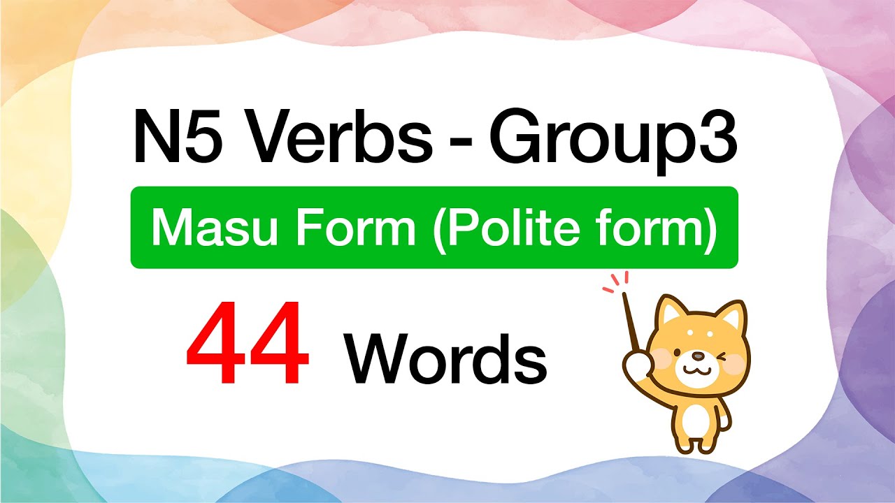 JLPTN5 Verbs - Group3 / Masu-Form (Polite Form) - YouTube
