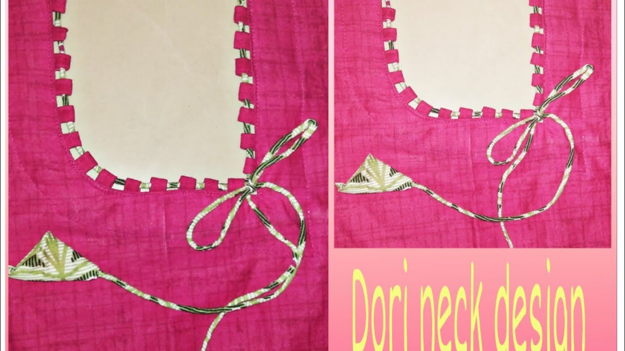 Creative dori neck cutting &Stiching/ Easy dori neck design - YouTube