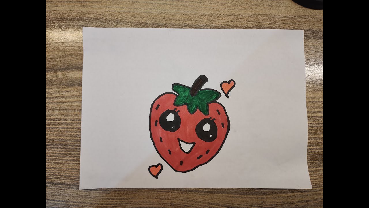 How to Draw a Cute Strawberry ||Easy for Kids ||Cute Little Strawberry ...