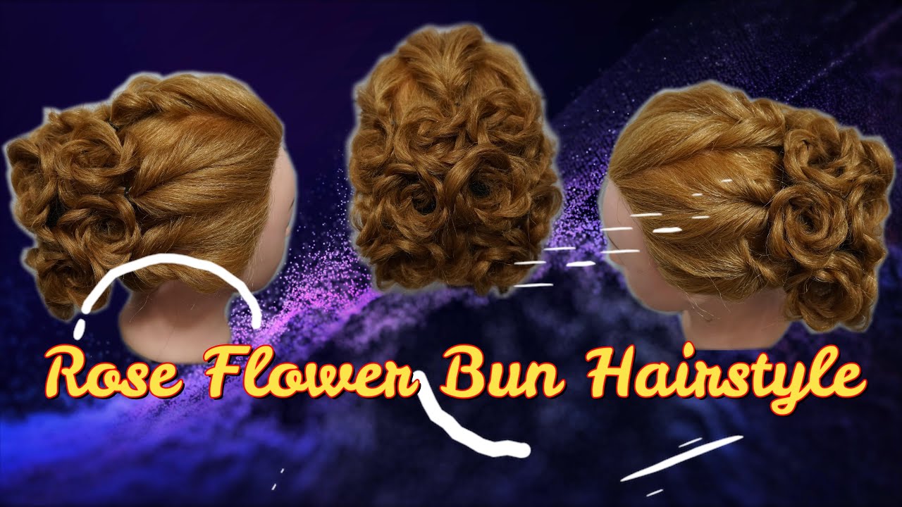 Latest Rose Bun Hairstyle | Flower Bun Hairstyle Step By Step | Shivani ...