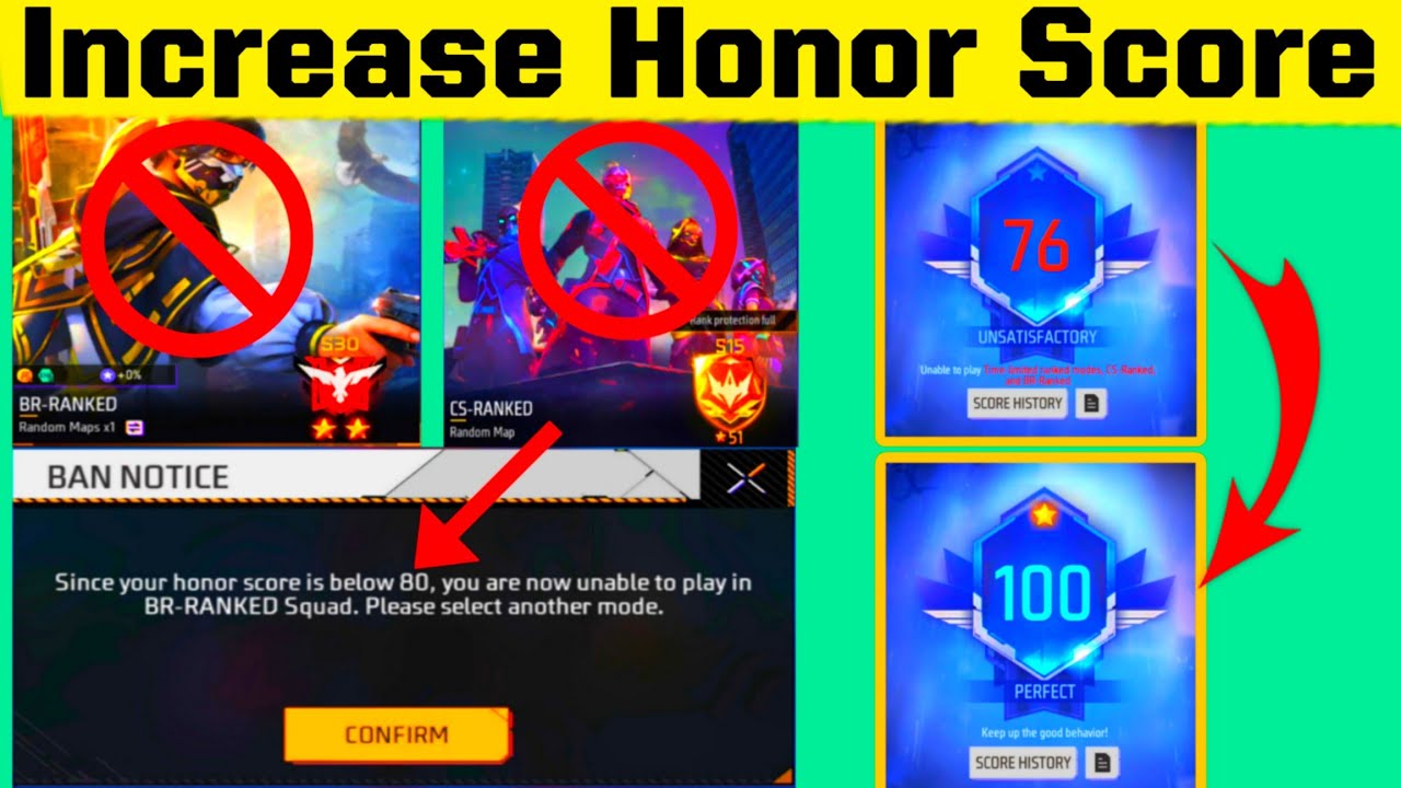 How To Increase Honor Score In Free Fire || Honor Score Kaise Badhaye ...
