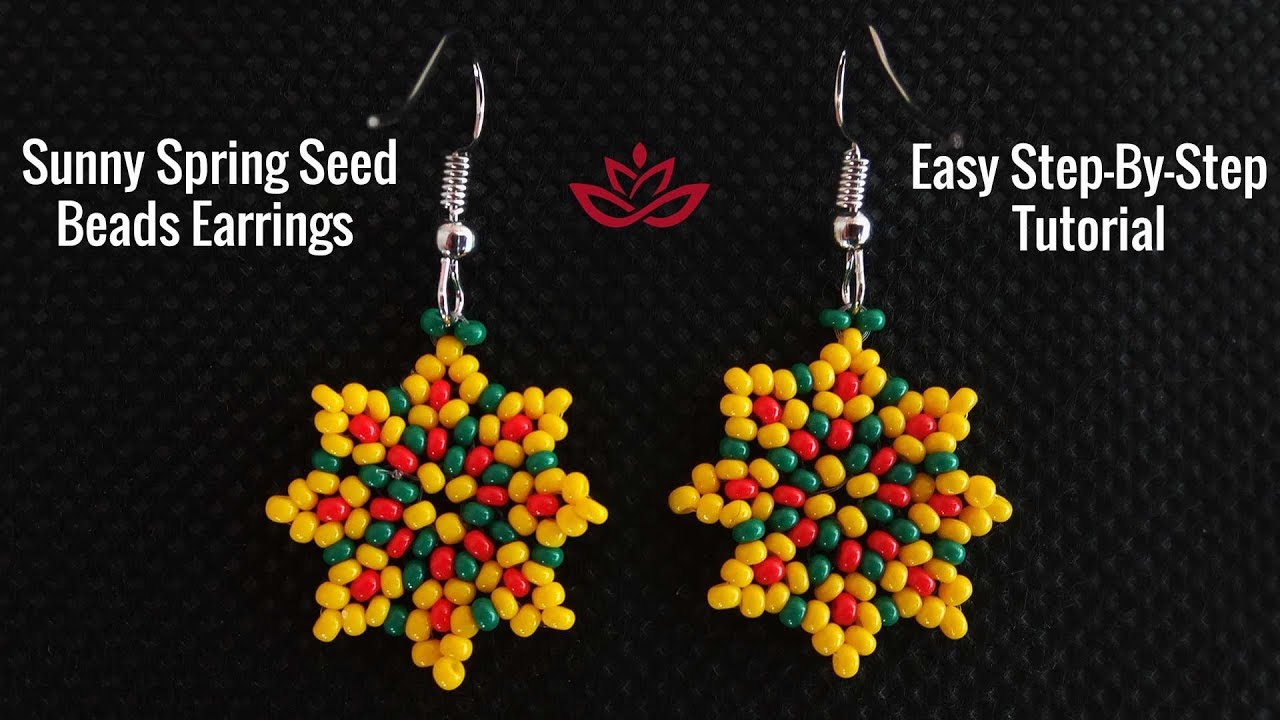 Sunny Spring Seed Beads Earrings - Tutorial. How to Make DIY Seed Beads ...