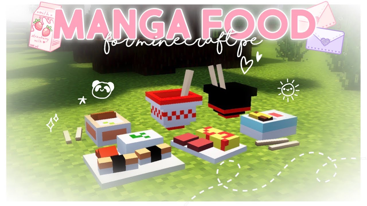 manga food mod for minecraft pe! 🍡🍱🍙 [best kawaii aesthetic mcpe addon ...