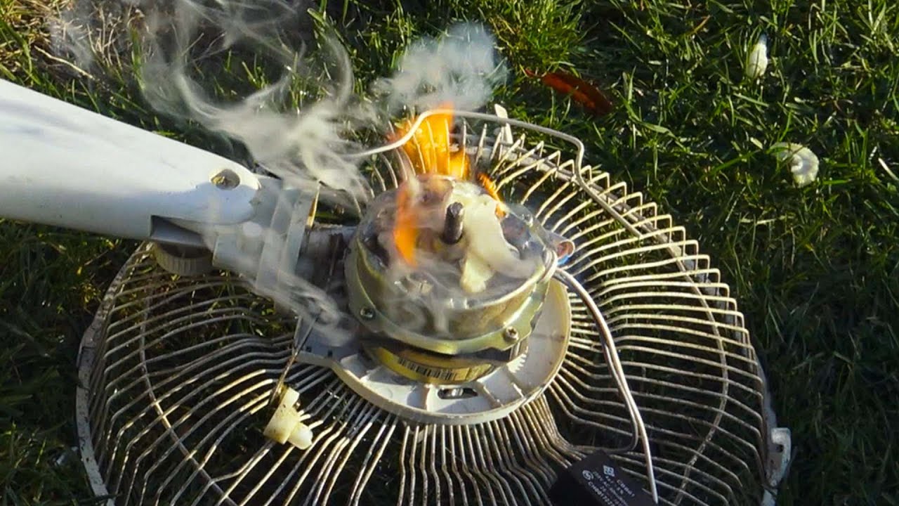 SMC Table Fan Destruction & Motor Burnout - YouTube