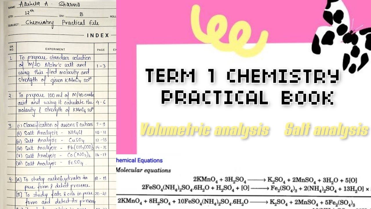 CLASS 12th | CBSE | CHEMISTRY Practical Record | Volumetric Analysis ...