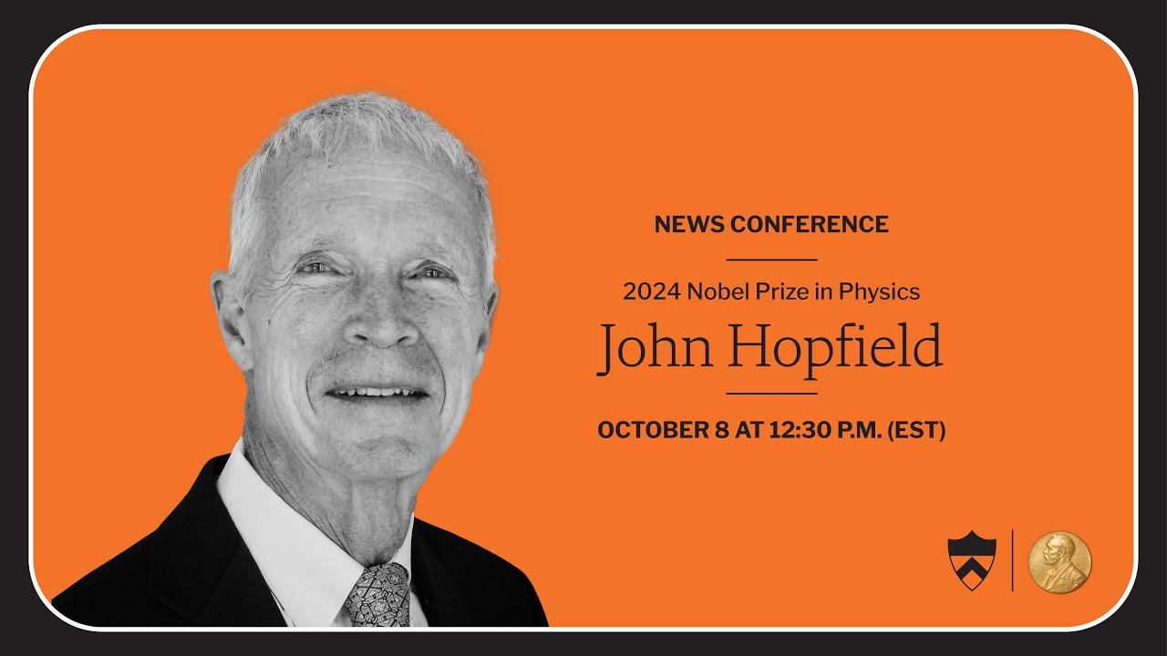 News conference with Princeton professor John Hopfield, laureate of the ...