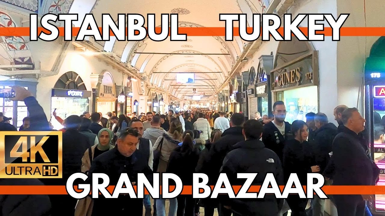 ISTANBUL TURKEY CITY CENTER GRAND BAZAAR 4K VIDEO ULTRA HD WALKING TOUR ...