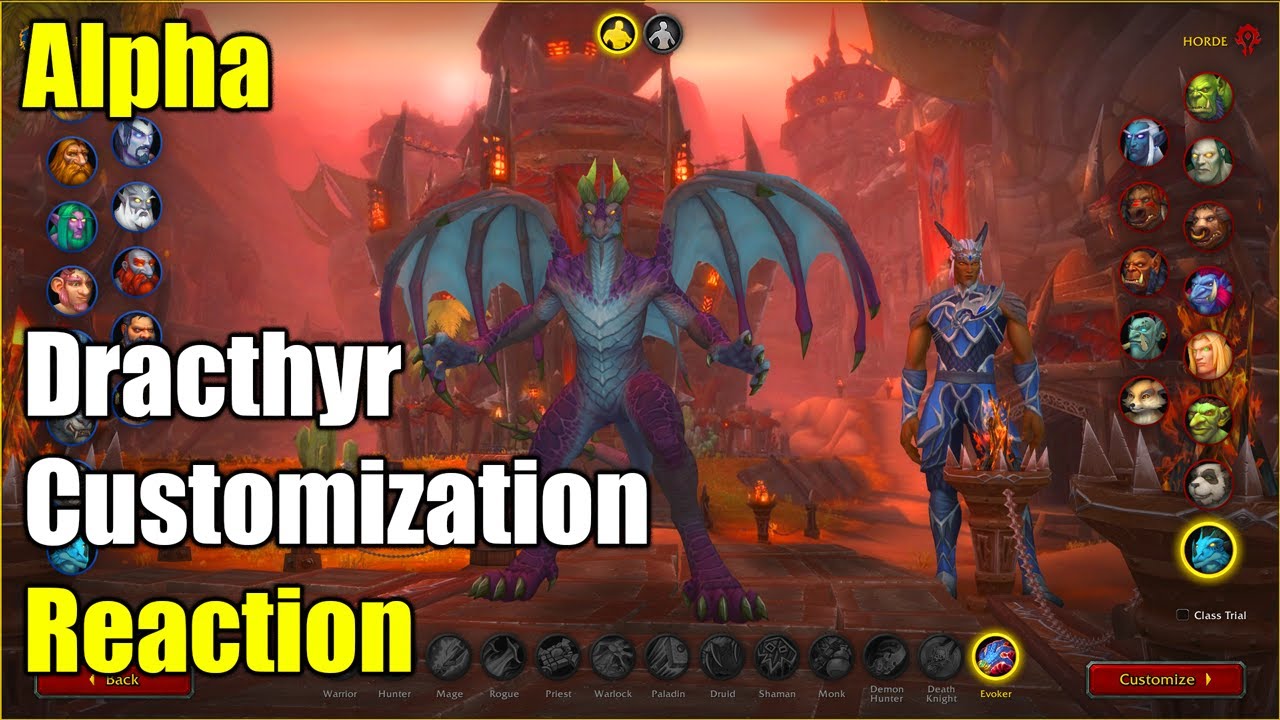 DRACTHYR EVOKER CUSTOMIZATION FIRST LOOK - Dragonflight Alpha Character ...