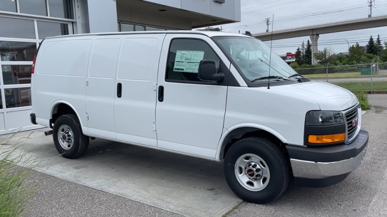 White 2024 GMC Savana Cargo Van Review Calgary AB - Wolfe Calgary ...