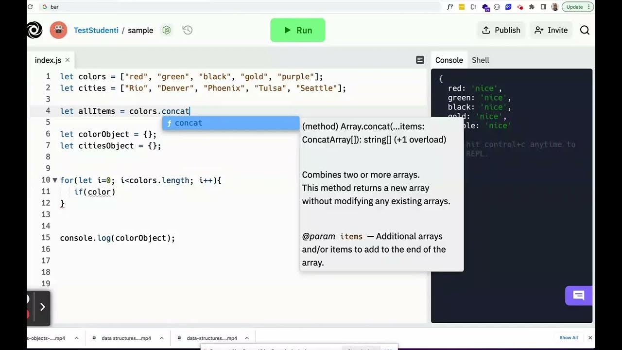 04 : data structures : objects: dynamically set keys - YouTube