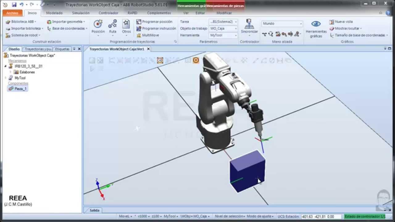 RobotStudio: Actividad 7 (Aplicación práctica de los WorkObjects- Instrucciones de movimiento ...